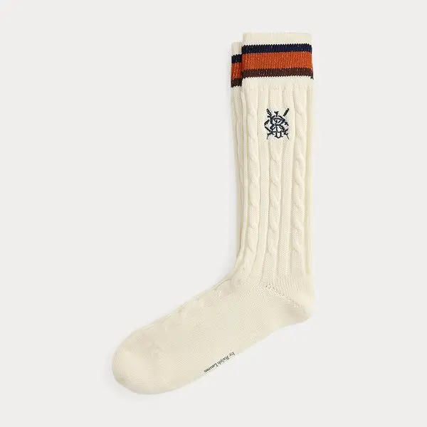 Ralph Lauren Cable-knit Crew Socks - Cream