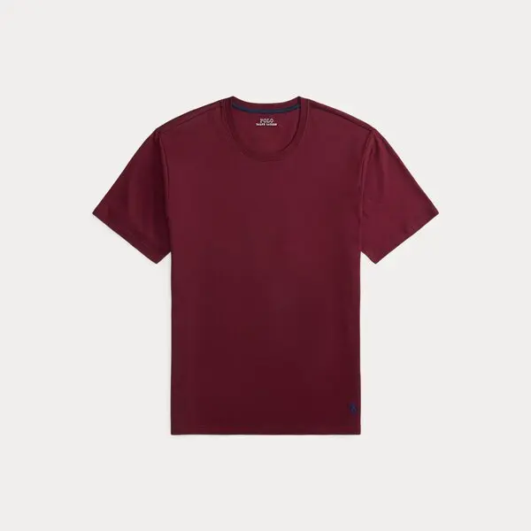 Ralph Lauren Mercerized Cotton Sleep Shirt - Classic Wine/cruise Navy