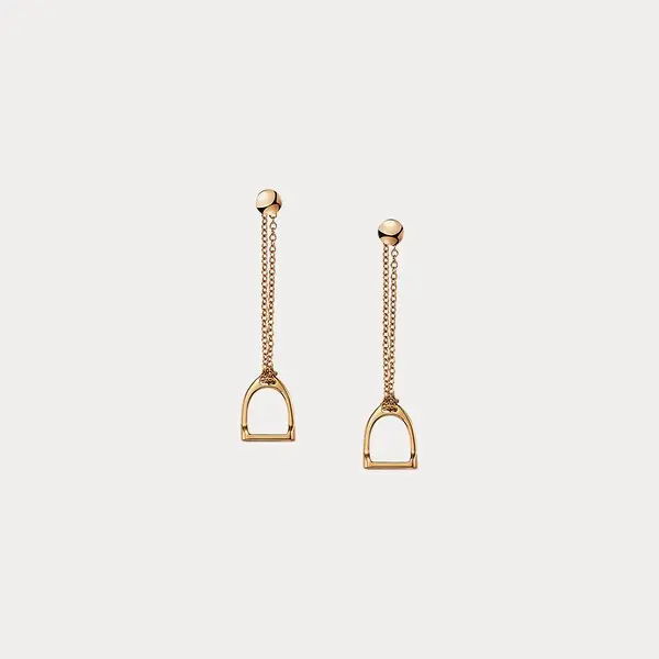 Ralph Lauren Stirrup Chain Earrings - K Rose Gold