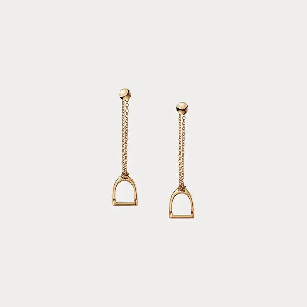 Ralph Lauren Stirrup Chain Earrings - K Rose Gold