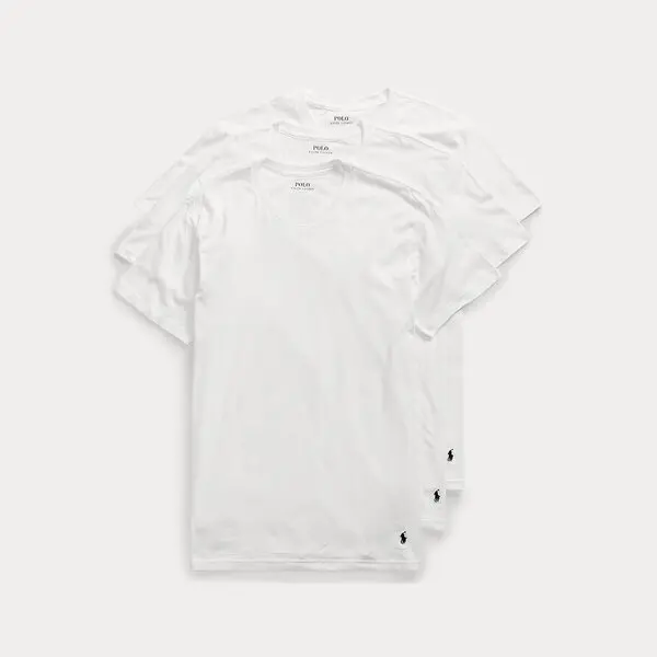 Ralph Lauren Classic Fit Wicking Crew 3-pack - White