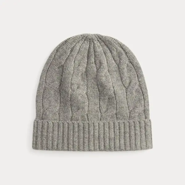 Ralph Lauren Cable-knit Cashmere Beanie - Battalion Heather