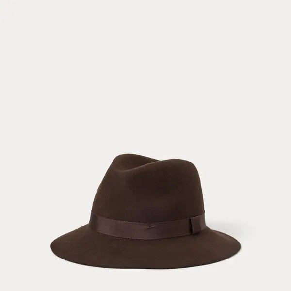 Ralph Lauren Ribbon-trim Fedora - Circuit Brown