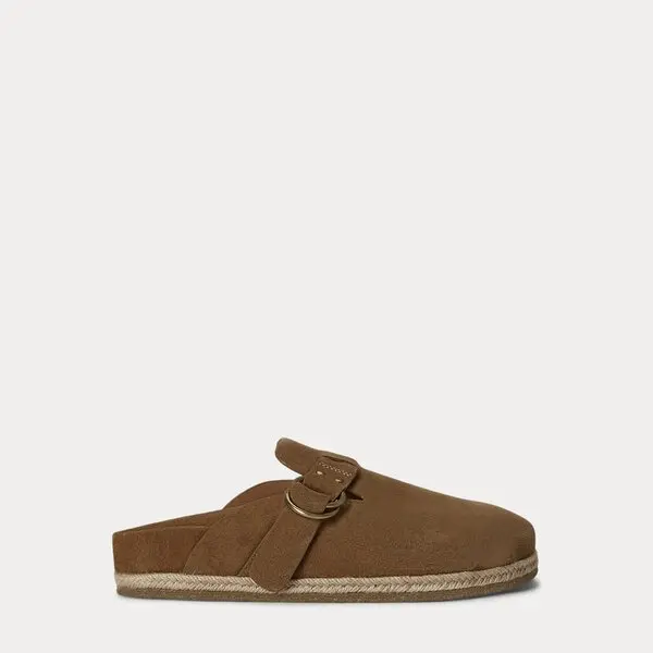 Ralph Lauren Turbach Suede Clog Sandal - Chestnut