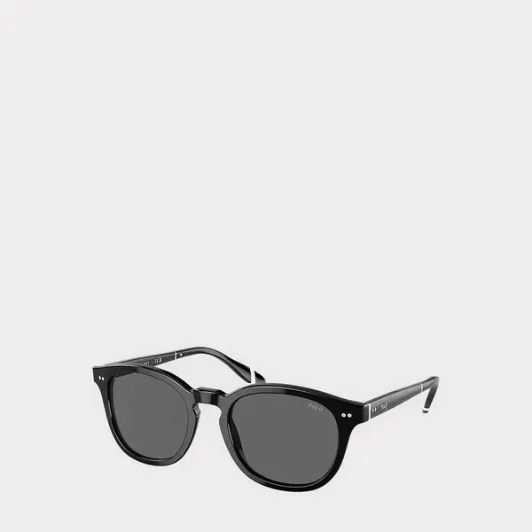 Ralph Lauren Heritage Rowing Stripe Round Sunglasses - Shiny Black