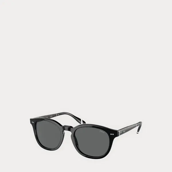 Ralph Lauren Heritage Rowing Stripe Round Sunglasses - Shiny Black