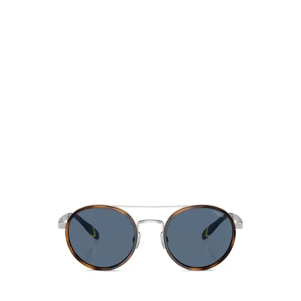 Ralph Lauren Heritage Rowing Stripe Round Sunglasses - Silver