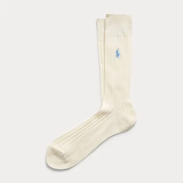 Ralph Lauren Ribbed Dress Socks - Ivory