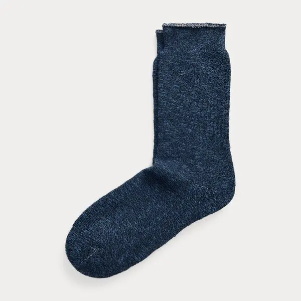 Ralph Lauren Heathered Stretch Cotton-blend Socks - Royal