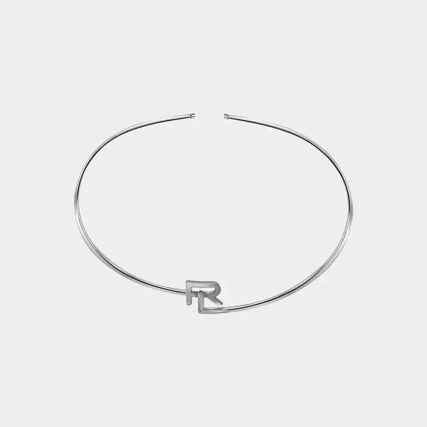 Ralph Lauren Rl Sterling Silver Monogram Necklace