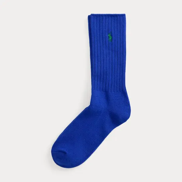 Ralph Lauren Signature Pony Cotton-blend Crew Socks - Deep Sea Blue