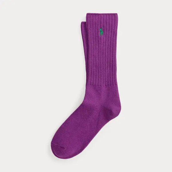 Ralph Lauren Signature Pony Cotton-blend Crew Socks - Royal Purple