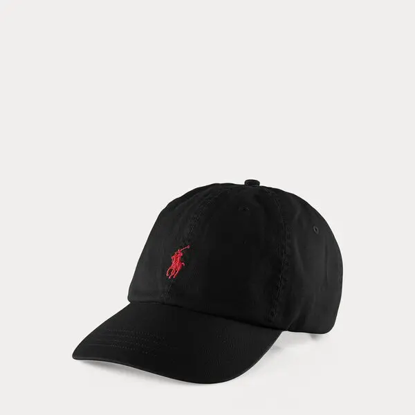 Ralph Lauren Cotton Chino Ball Cap - Polo Black/rl Red