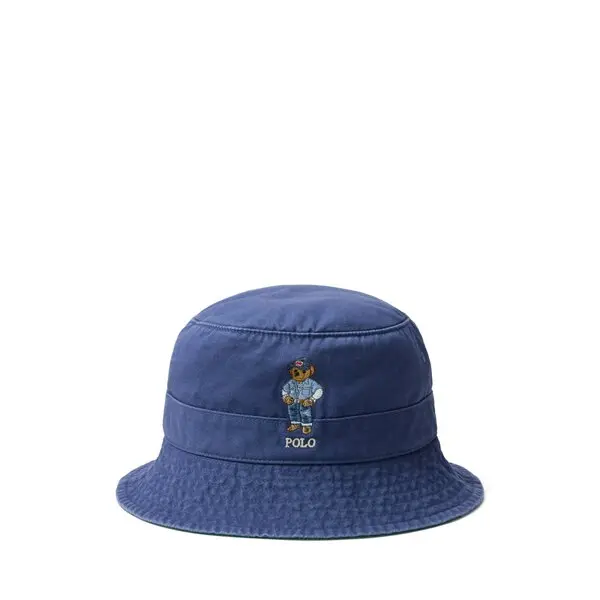 Ralph Lauren Polo Bear Twill Bucket Hat - Light Navy