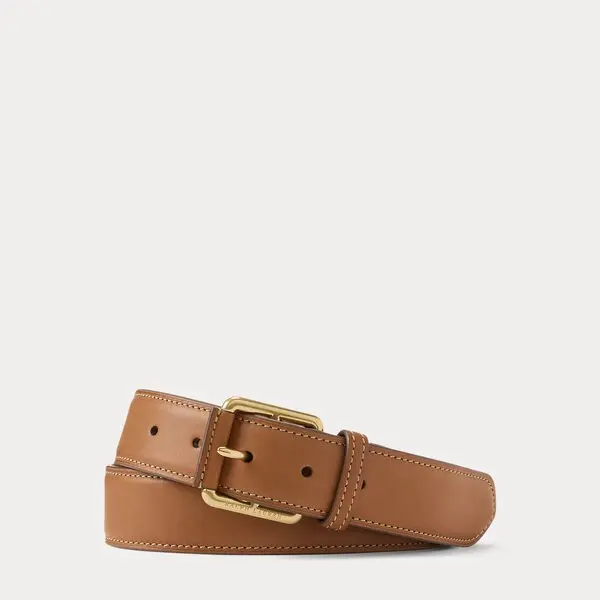 Ralph Lauren Calfskin Roller-buckle Belt - Rl Gold