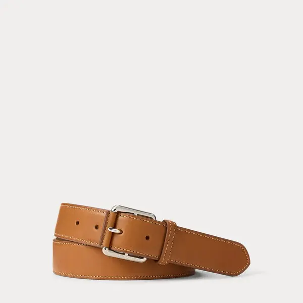 Ralph Lauren Calfskin Roller-buckle Belt - Rl Gold