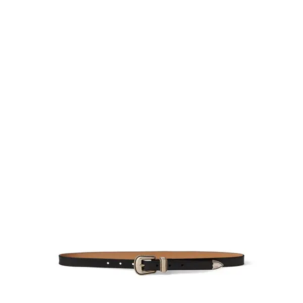 Ralph Lauren Western Vachetta Leather Belt - Black