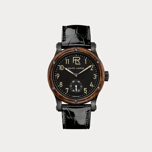 Ralph Lauren 39 Mm Automotive Collection Steel Watch - Black Dial