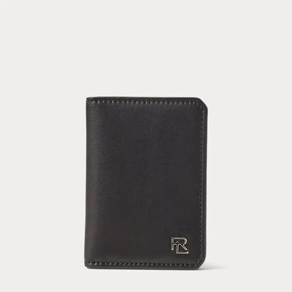 Ralph Lauren Calfskin Folded Card Case - Black