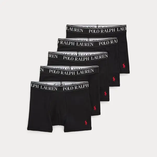 Ralph Lauren Stretch Cotton Jersey Boxer Brief 5-pack - Polo Black