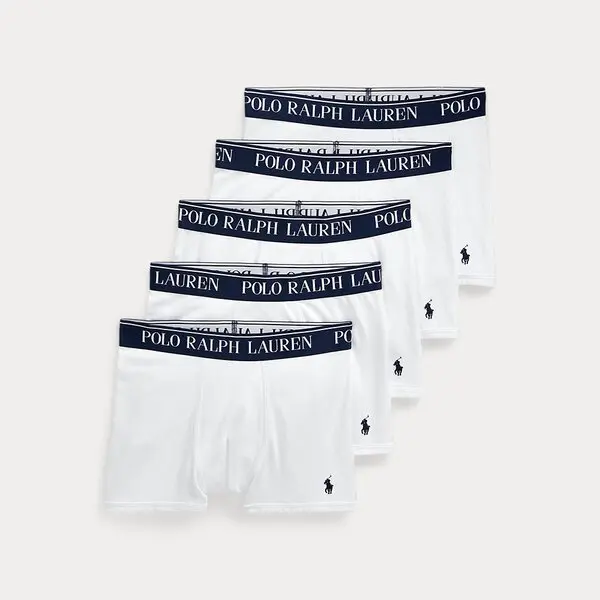 Ralph Lauren Stretch Cotton Jersey Boxer Brief 5-pack - White