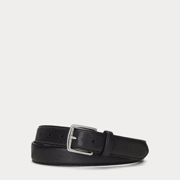 Ralph Lauren Saffiano Leather Belt - Black