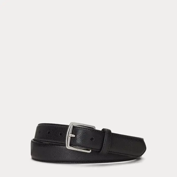Ralph Lauren Saffiano Leather Belt - Black