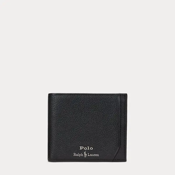 Ralph Lauren Pebbled Leather Billfold Wallet - Black