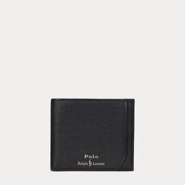 Ralph Lauren Pebbled Leather Billfold Wallet - Black