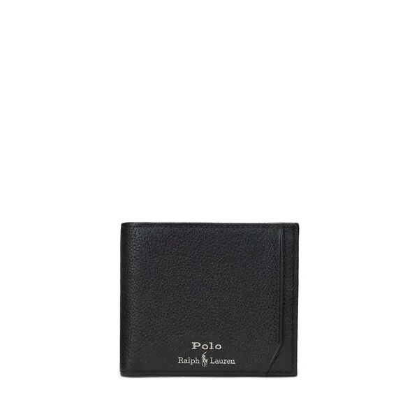 Ralph Lauren Pebbled Leather Billfold Wallet - Black