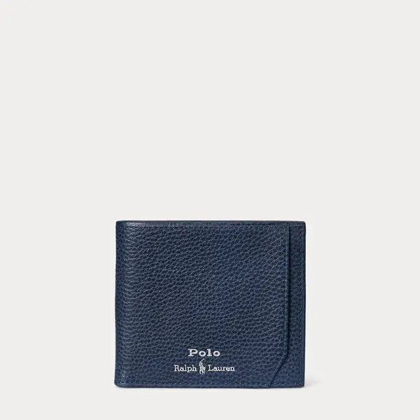Ralph Lauren Pebbled Leather Billfold Wallet - Navy