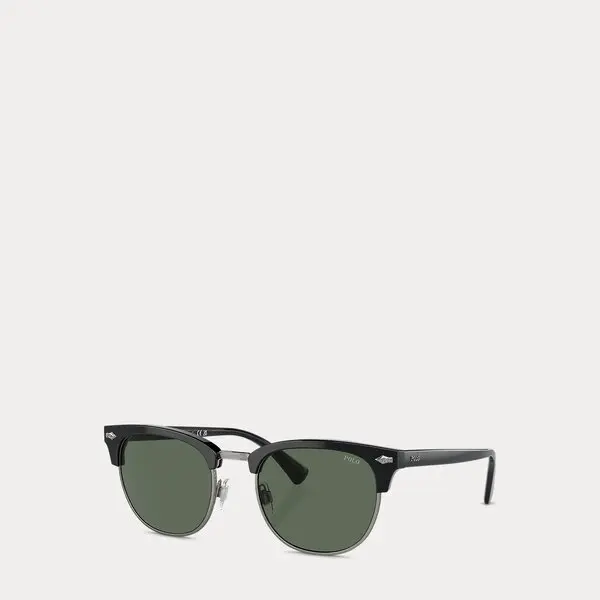 Ralph Lauren Heritage Pen-pin Round Sunglasses - Shiny Black