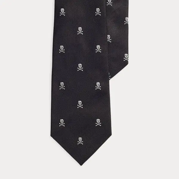 Ralph Lauren Pin Dot Peau De Soie Neck Tie Black Editorialist