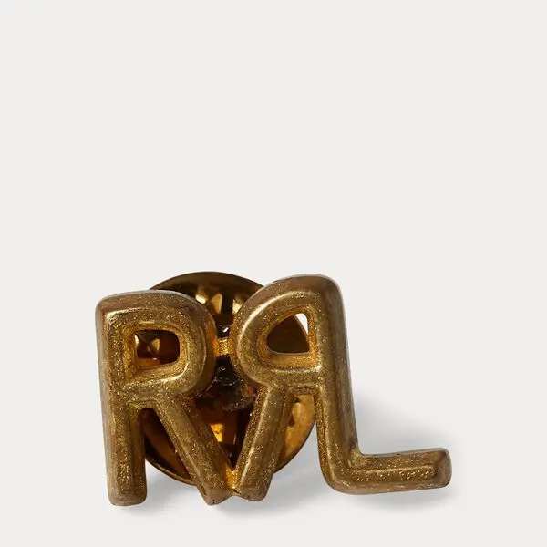Ralph Lauren Logo Brass Pin - Vintage Brass/enamel