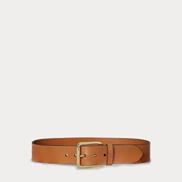 Ralph Lauren Vachetta Leather Wide Belt - Classic Caramel