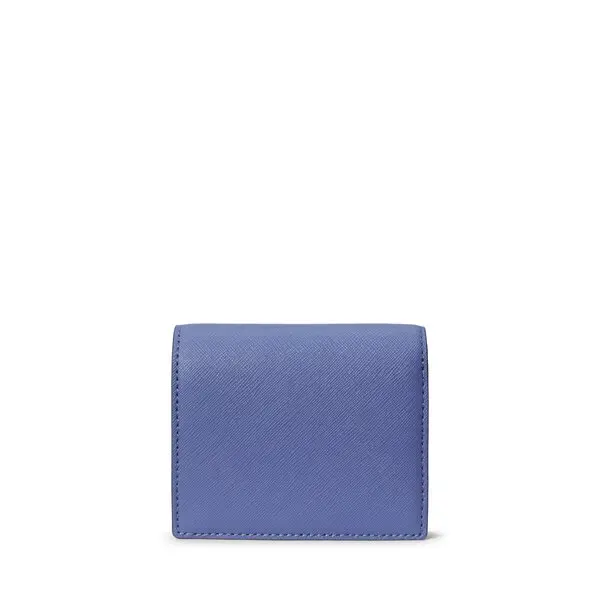 Ralph Lauren Crosshatch Leather Compact Wallet - Carson Blue