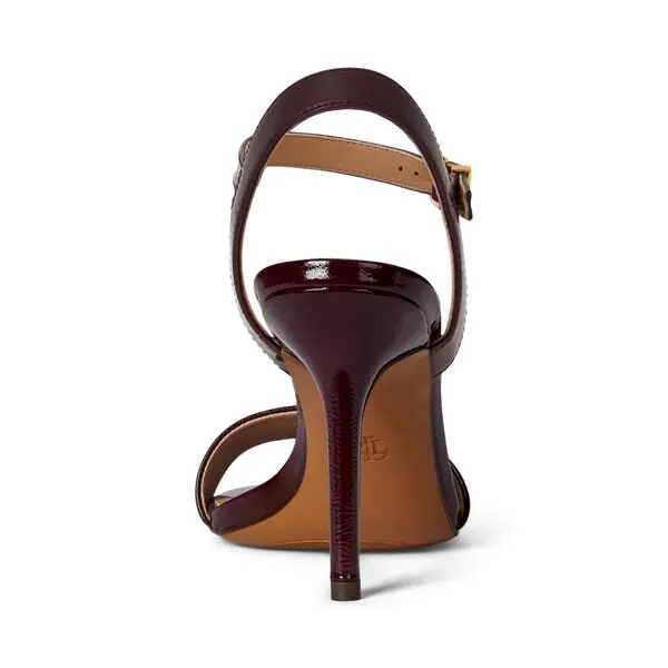 Ralph Lauren Gwen Crinkle Patent Leather Sandal