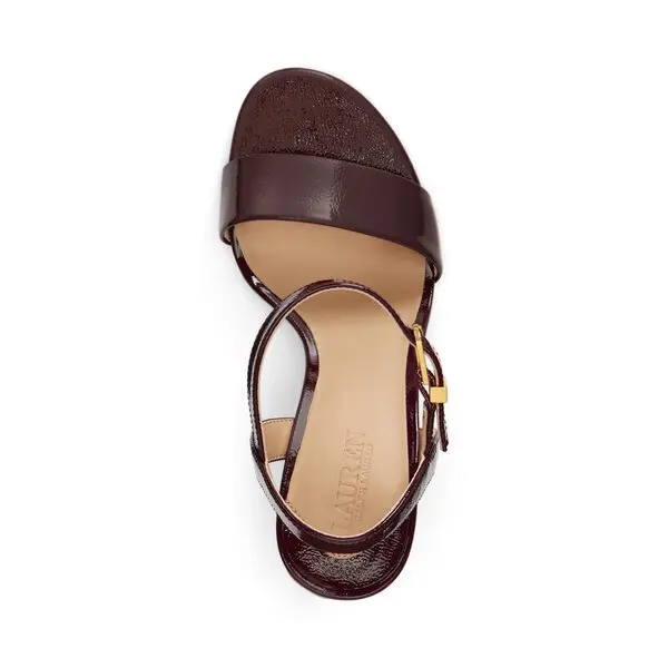 Ralph Lauren Gwen Crinkle Patent Leather Sandal