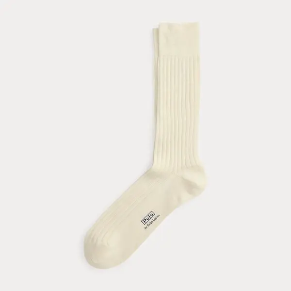 Ralph Lauren Ribbed Merino Wool-blend Dress Socks - Cream
