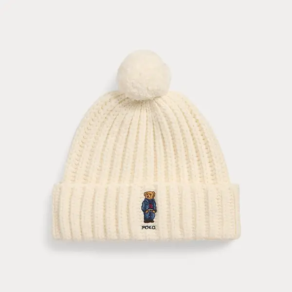 Ralph Lauren Polo Bear Rib Beanie - Cream | Editorialist display picture 3