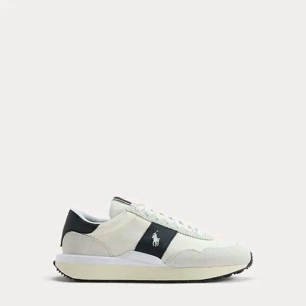 Ralph Lauren Train 89 Suede And Oxford Sneakers - Tonal Bianco