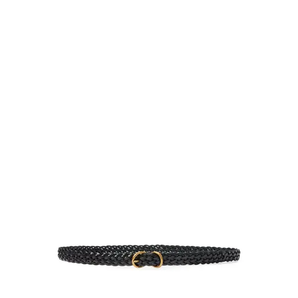 Ralph Lauren Braided Vachetta Leather Skinny Belt