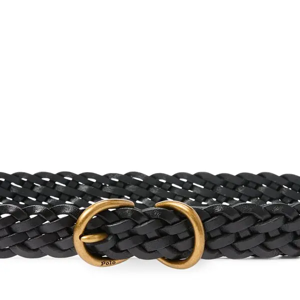 Ralph Lauren Braided Vachetta Leather Skinny Belt