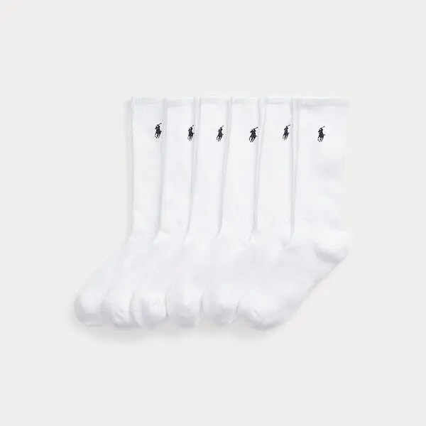 Ralph Lauren Cotton-blend Crew Socks 6-pack - White