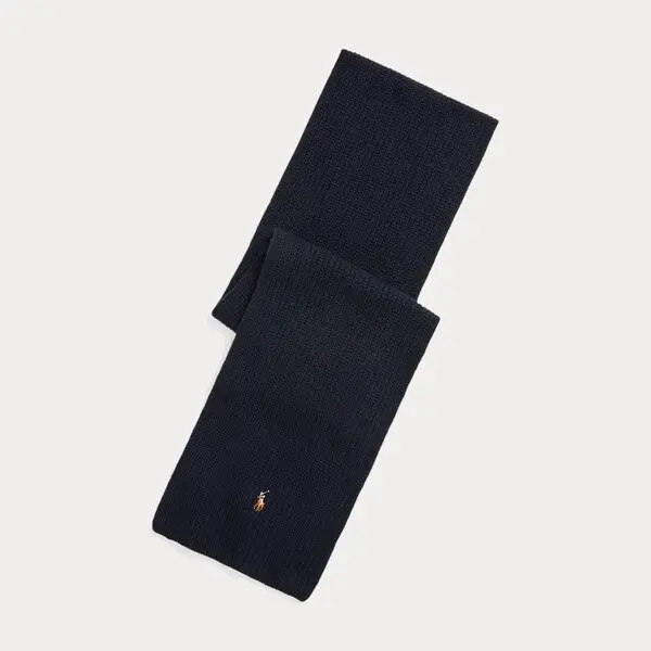 Ralph Lauren Rib-knit Wool-blend Scarf - Hunter Navy