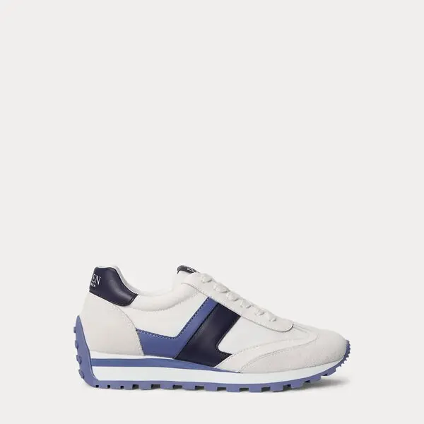 Ralph Lauren Dani Suede & Leather Sneakers - White/bianco/navy