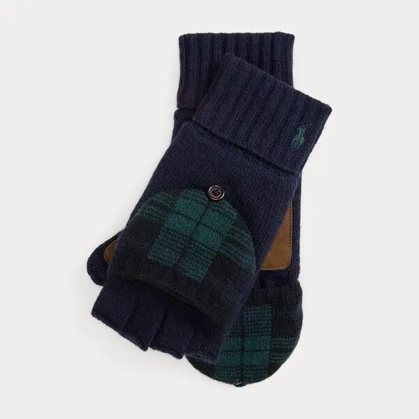 Ralph Lauren Wool-blend Convertible Gloves - Collection Navy