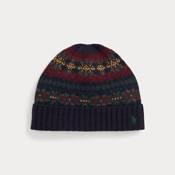 Ralph Lauren Fair Isle Wool-blend Beanie - Navy Multi