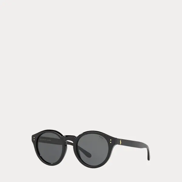 Ralph Lauren Heritage Round Sunglasses - Shiny Black