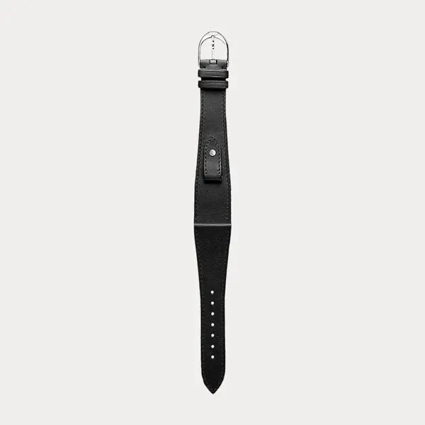 Ralph Lauren Medium Stirrup Calfskin Watch Strap - Black